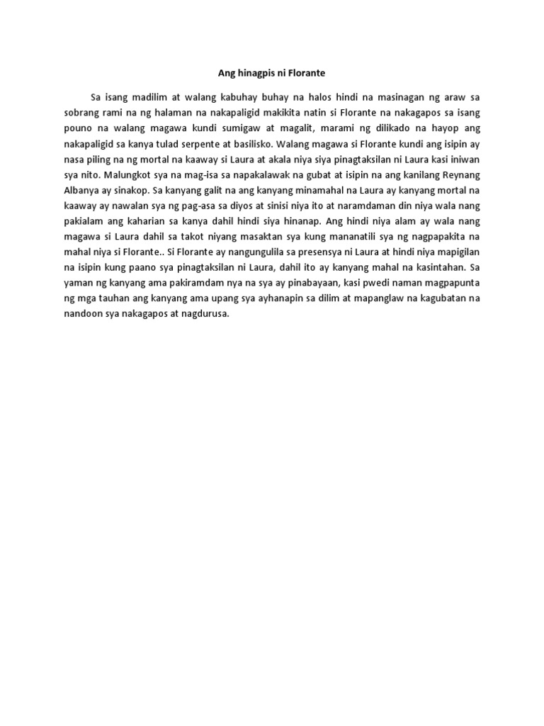 Ang Hinagpis Ni Florante | PDF