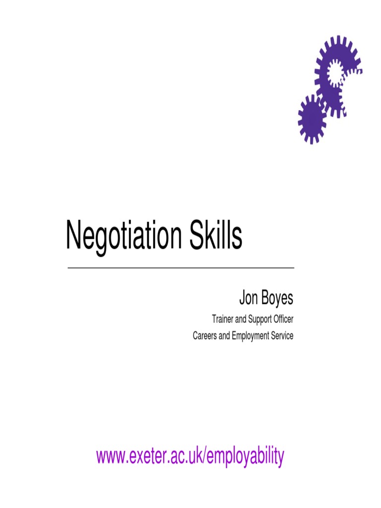 Negotiation Skills | PDF | Negotiation | Psychological Concepts