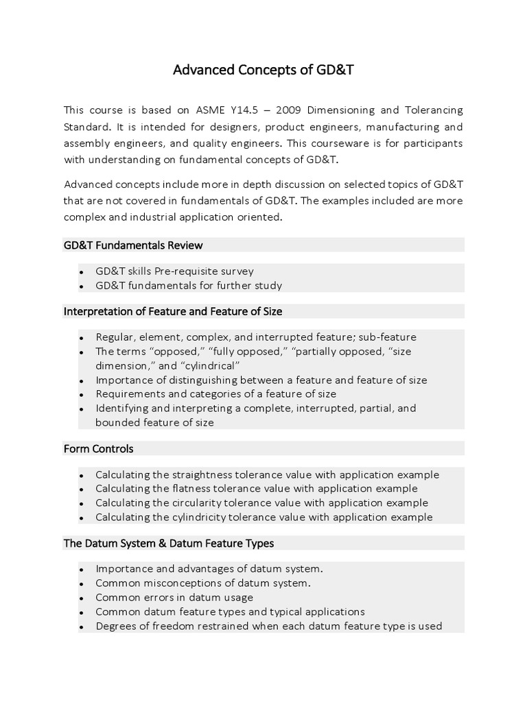 Advanced Concepts of GD&T | PDF | Engineering
