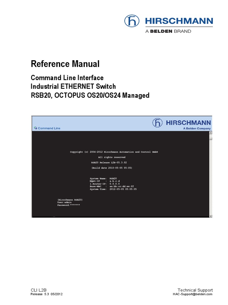 Reference Manual: Command Line Interface Industrial ETHERNET Switch ...