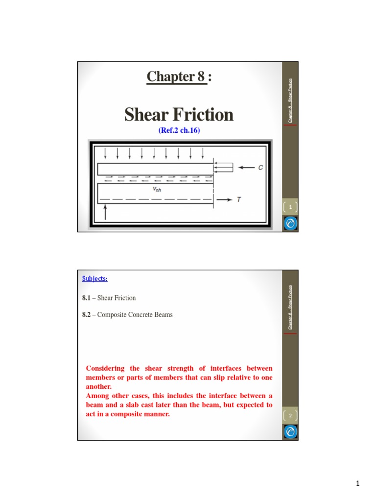 GCV405-RCII-Chapter 8 - Shear Friction (V14) | PDF | Beam (Structure ...