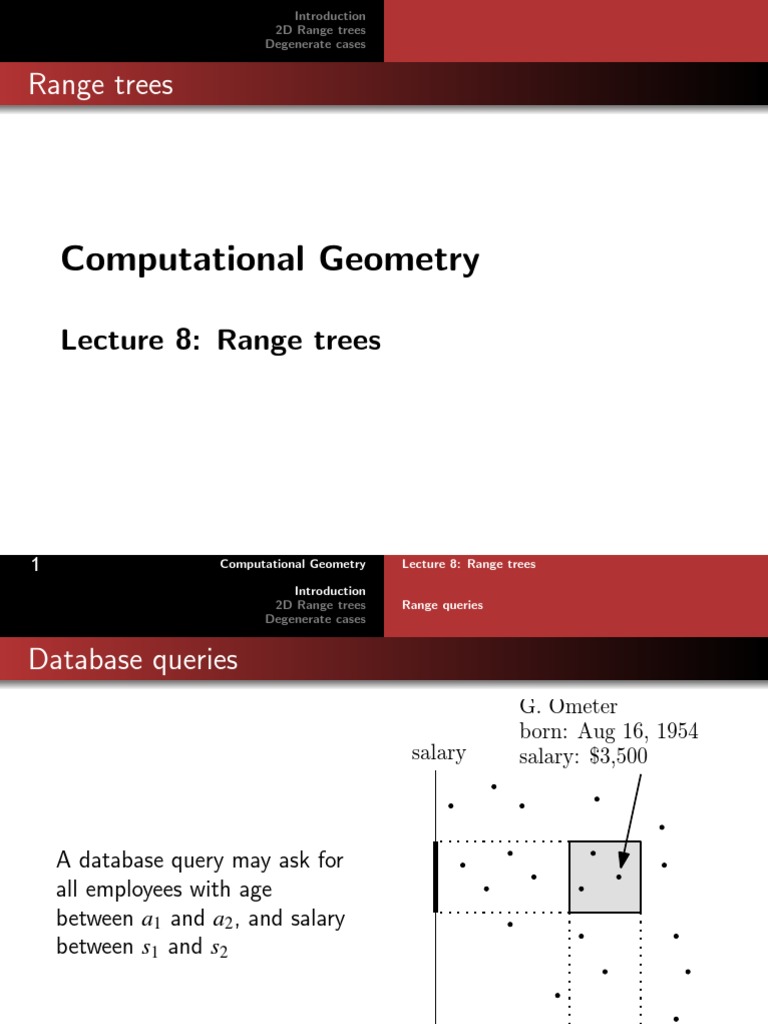 Computational Geometry: Range Trees | PDF | Applied Mathematics ...