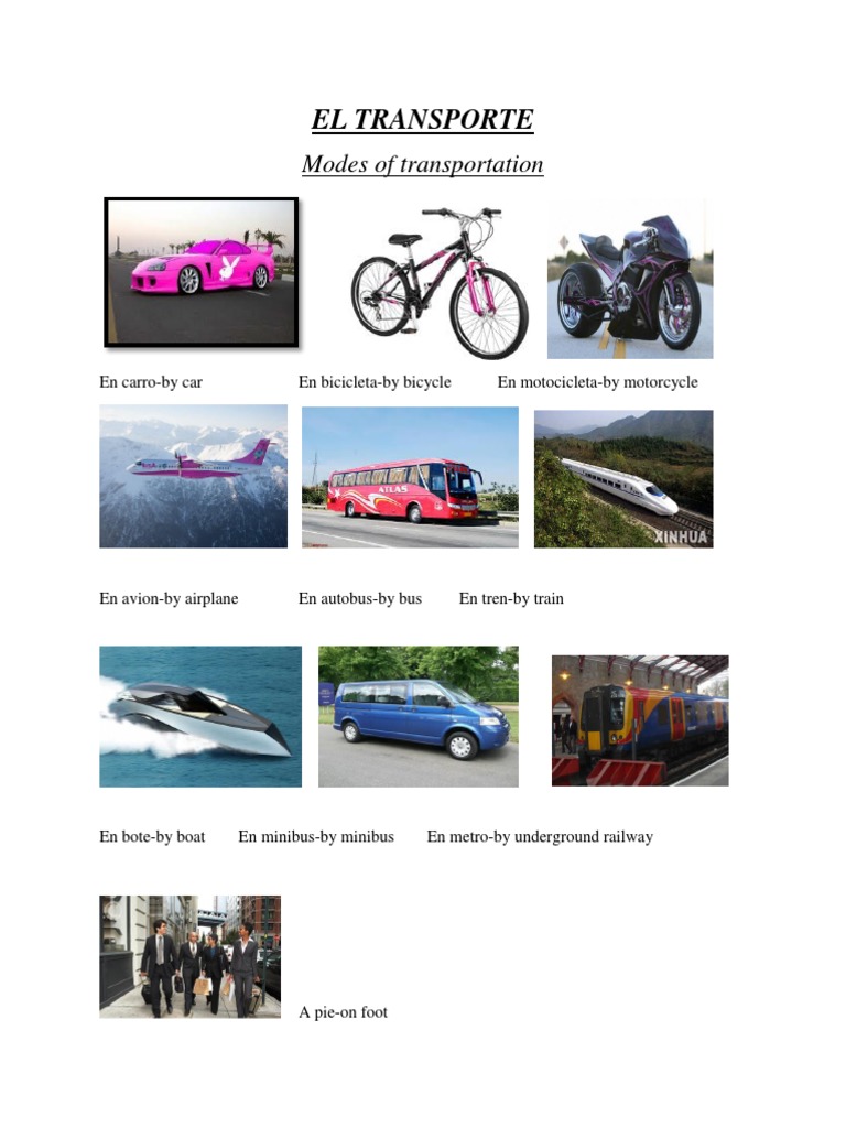 El Transporte: Modes of Transportation | PDF