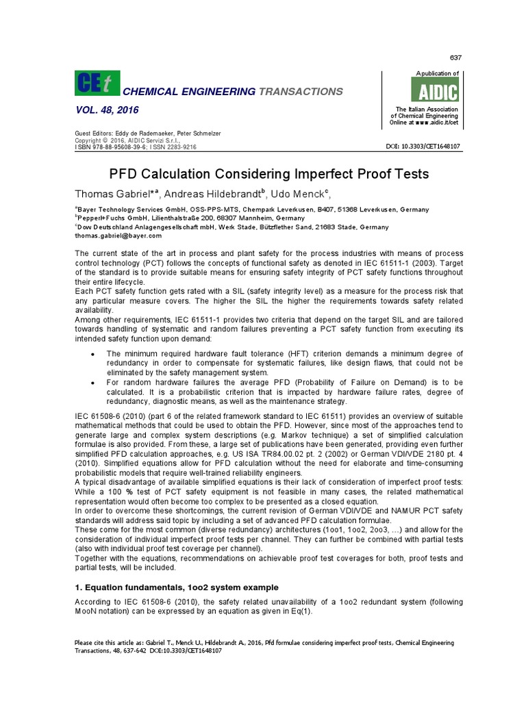 Andreas Hildebrandt - PFD Calculation Considering Imperfect Proof Tests ...