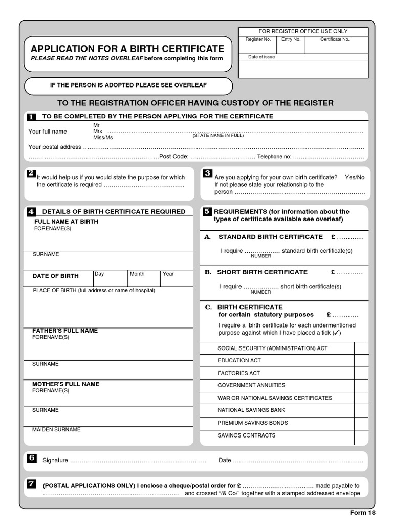 Birth Certificate Application Form | PDF | Birth Certificate | Social ...