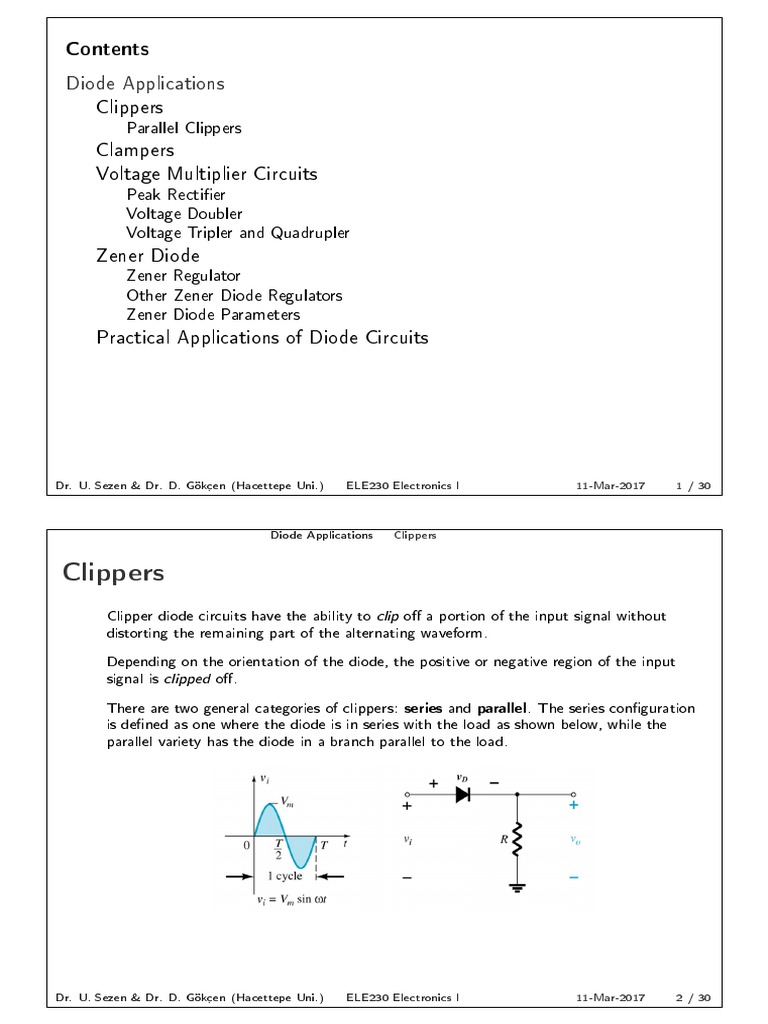 Clipper and Clamper | PDF | Diode | Electronic Circuits
