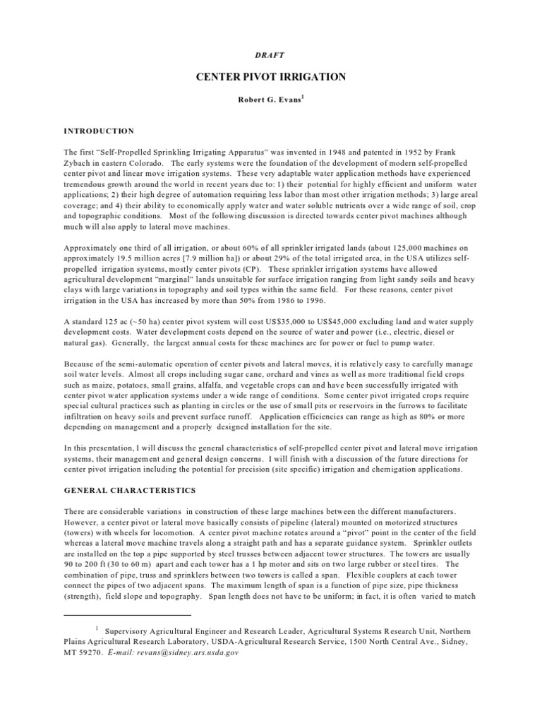 Center Pivot Design 2 | PDF | Irrigation | Fire Sprinkler System