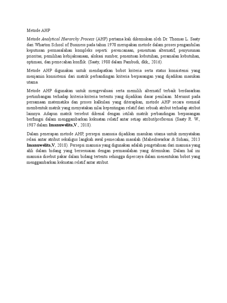 Metode AHP | PDF