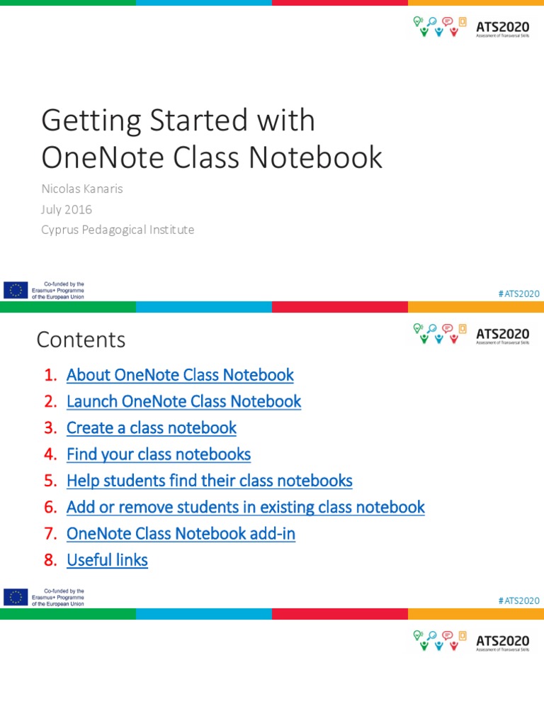 Getting Started With Onenote Class Notebook: Nicolas Kanaris July 2016 ...