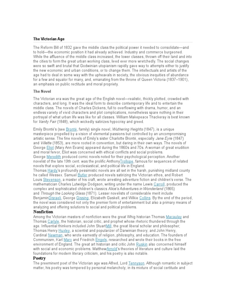 English Literature: The Victorian Age | PDF | English Literature | Poetry
