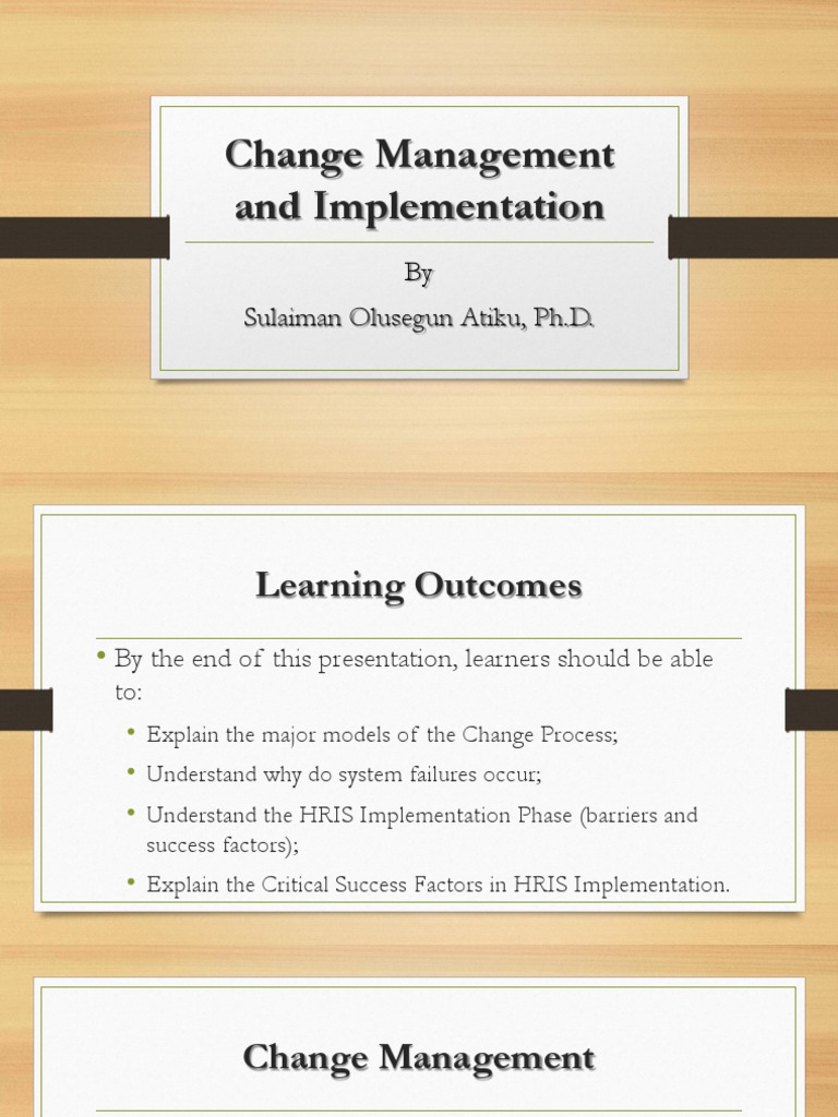 Change Management and Implementation | PDF