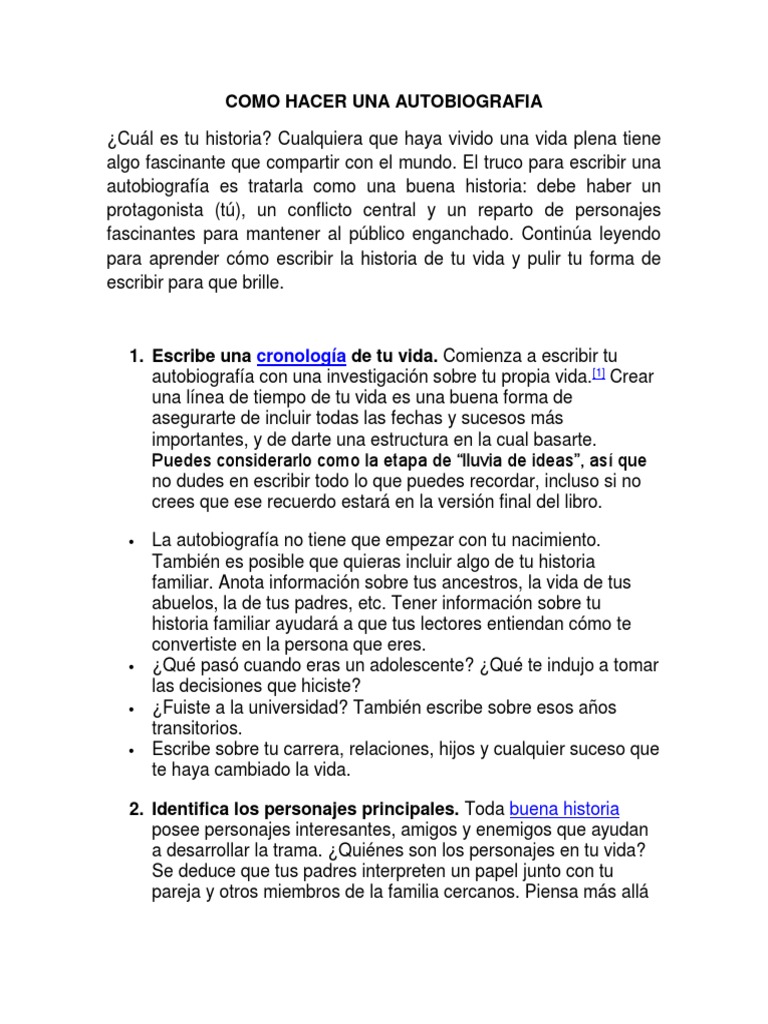 Pasos Para Realizar Una Autobiografía – NRRBG