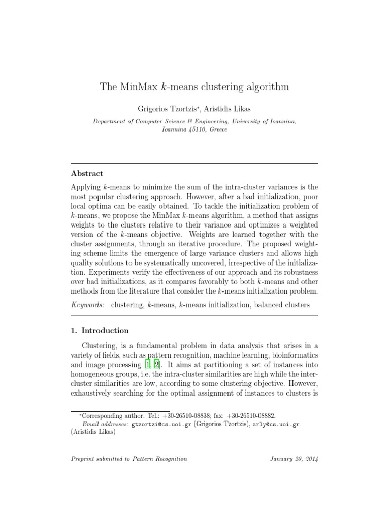 MinMax K-Means | PDF | Cluster Analysis | Mathematical Optimization