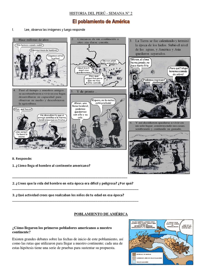 Poblamiento de América para Niños | PDF | Juegos y actividades | Viajes ...