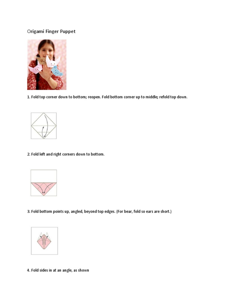 Easy Origami Finger Puppet Guide | PDF | Home & Garden