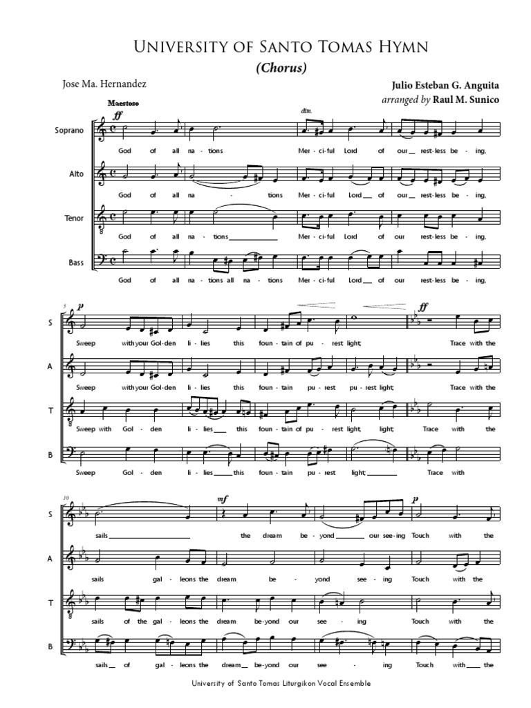 Ust Hymn Chorus PDF | PDF