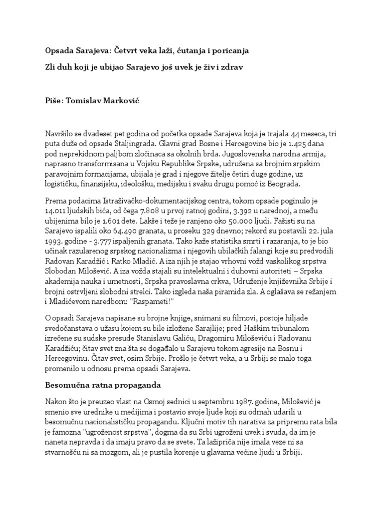 Opsada Sarajeva | PDF