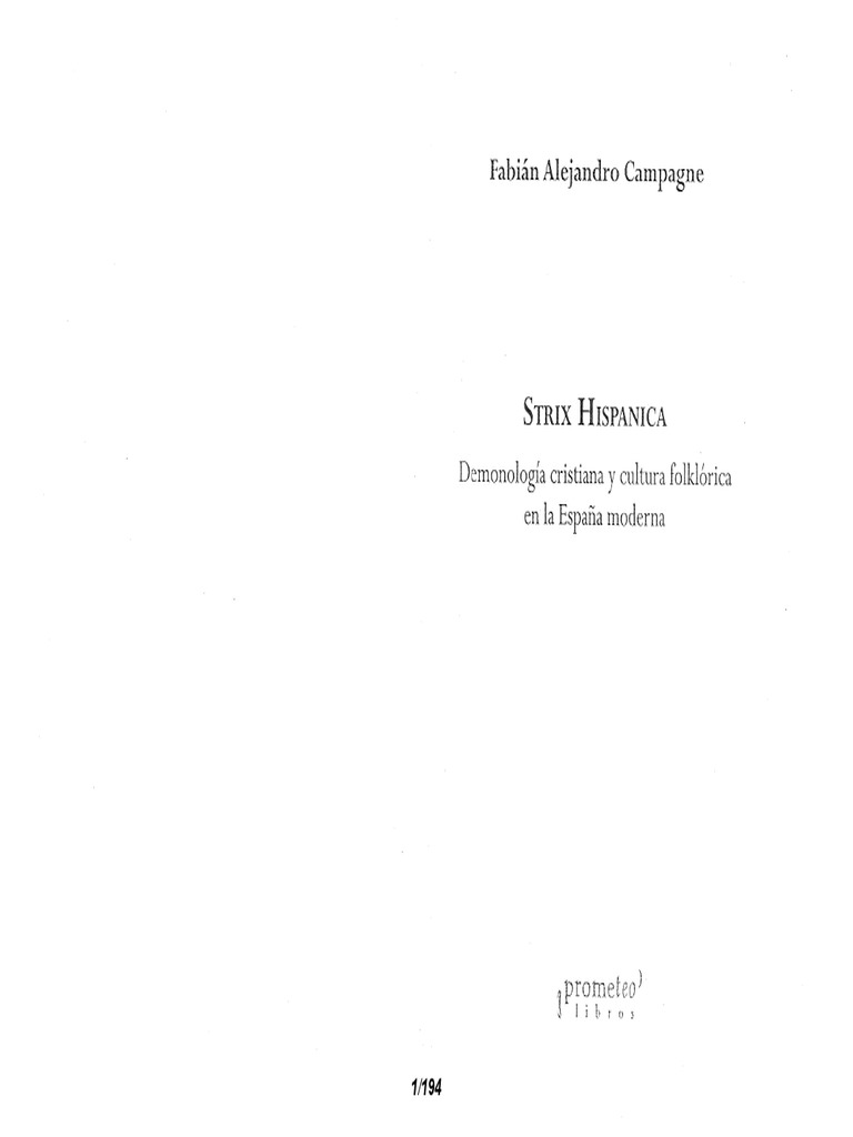 El Fabo - Strix Hispánica PDF | PDF | Brujería | Historiografía