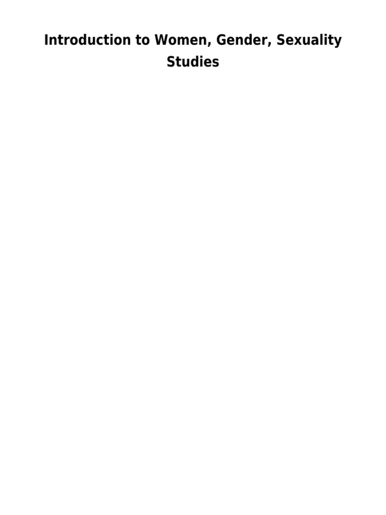 Introduction To Women Gender Sexuality Studies 1542303433. - Oss PDF ...