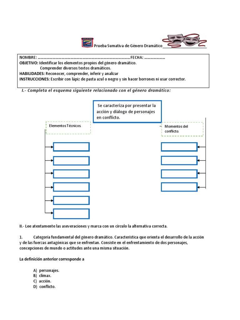 Elementos del género dramático y análisis de textos representativos ...