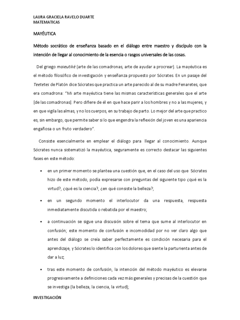 MAYÉUTICA | PDF | Platón | Sócrates