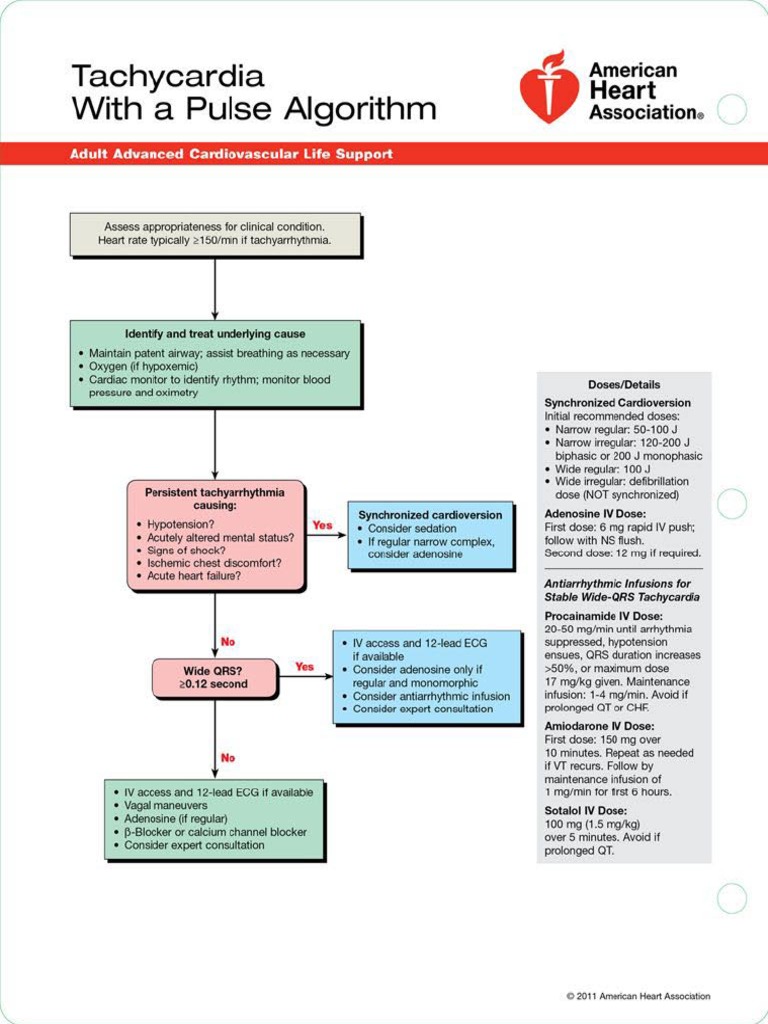 AHA Tachycardia With A Pulse Algorithm | PDF