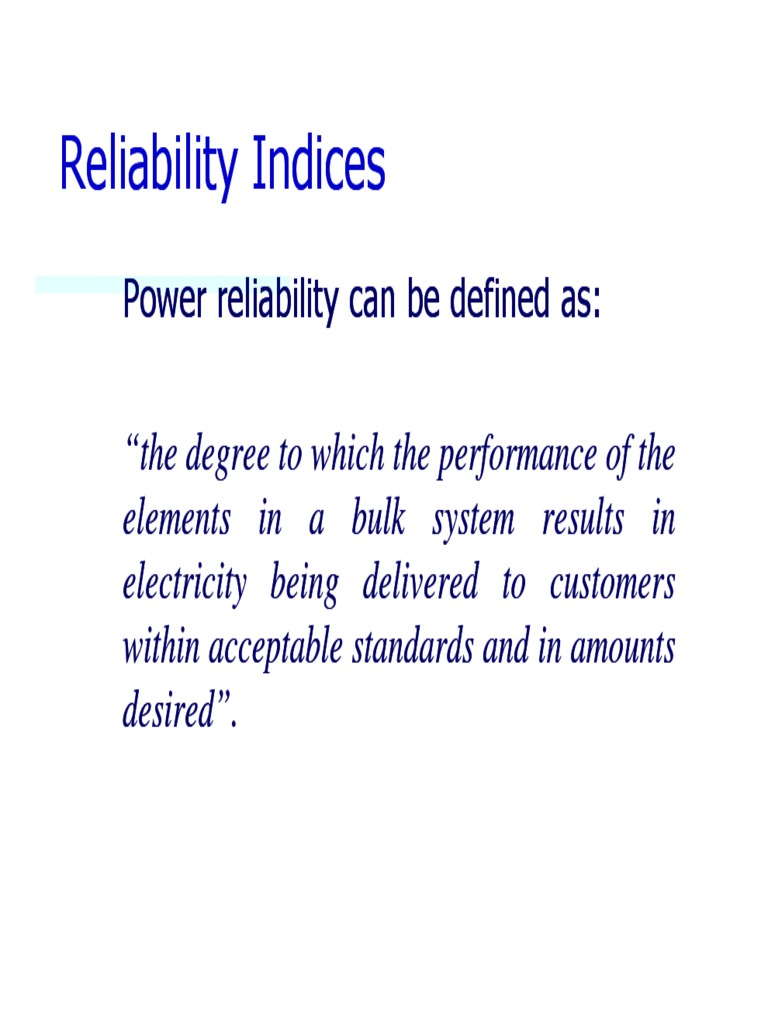 Reliability Indices | PDF