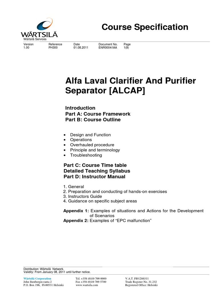 ALCAP Separator Training Guide | PDF | Specification (Technical ...
