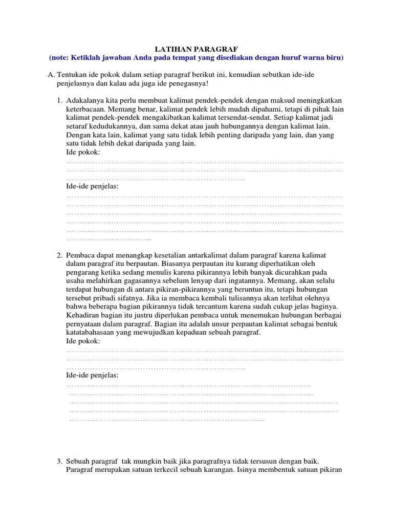 Latihan Paragraf-1 | PDF