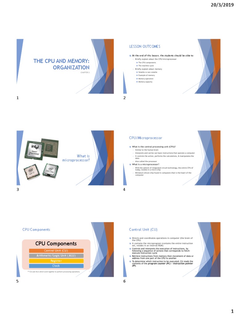Chapter 3 - CPU and Memory (Organization) | PDF | Read Only Memory | Central Processing Unit