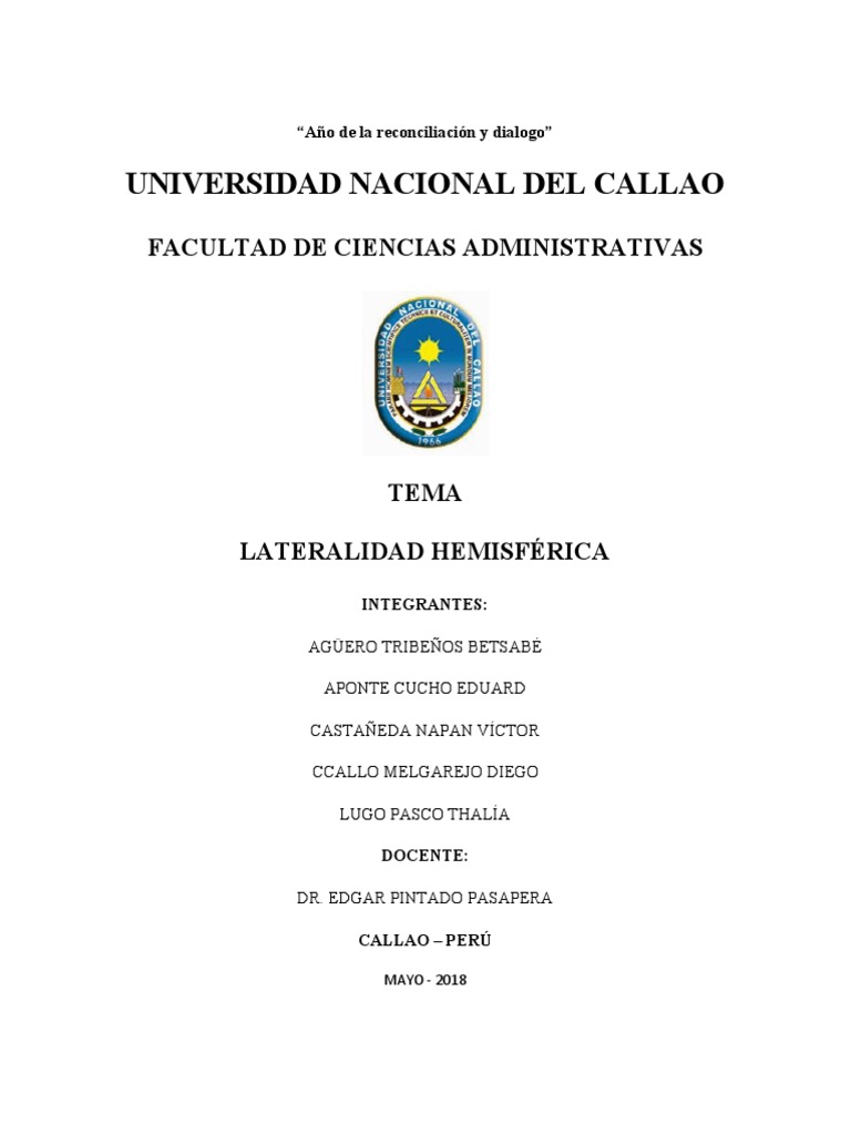 Lateralizacion Hemisferica DR - Edgar Pintado Pasapera PDF | PDF ...