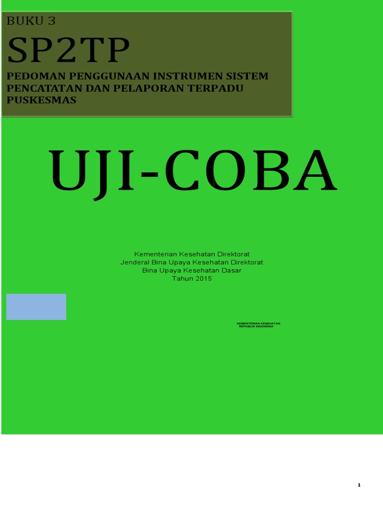 Buku Pedoman Penggunaan Instrumen SP2TP | PDF