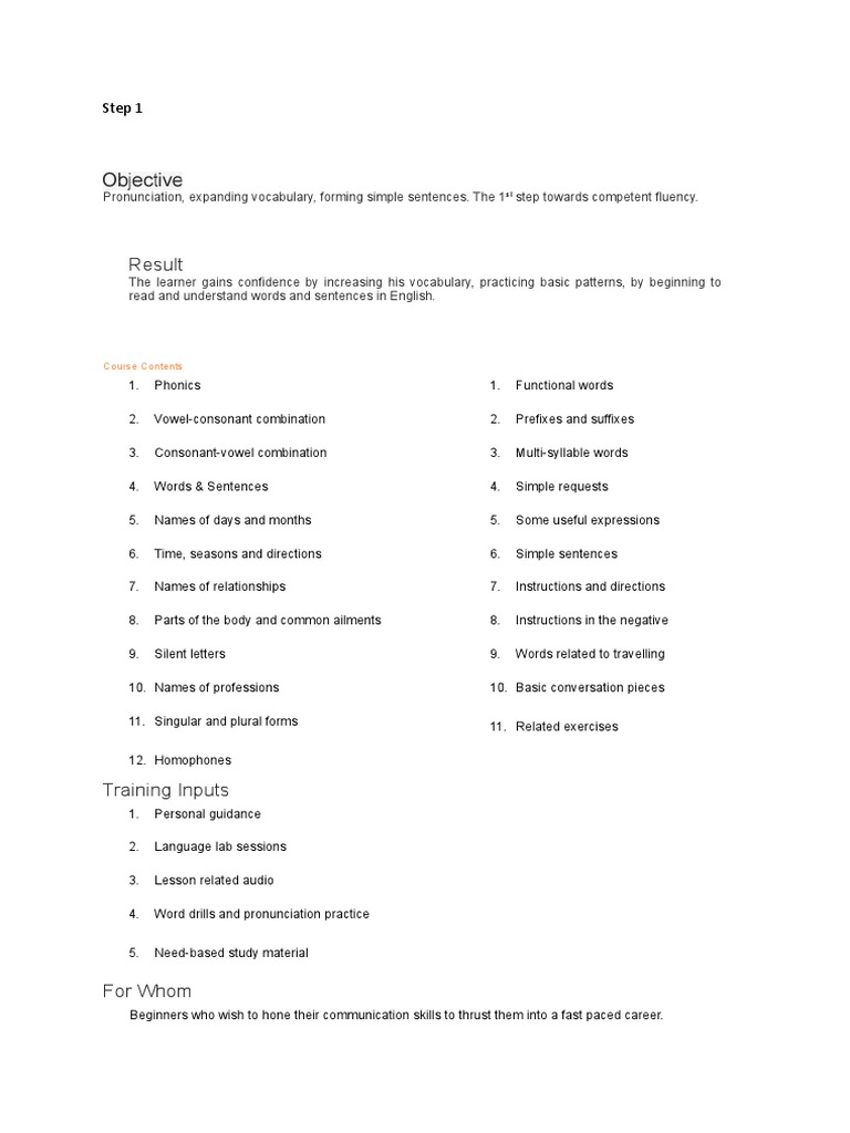 Step 1 Fluency | PDF | Fluency | English Language