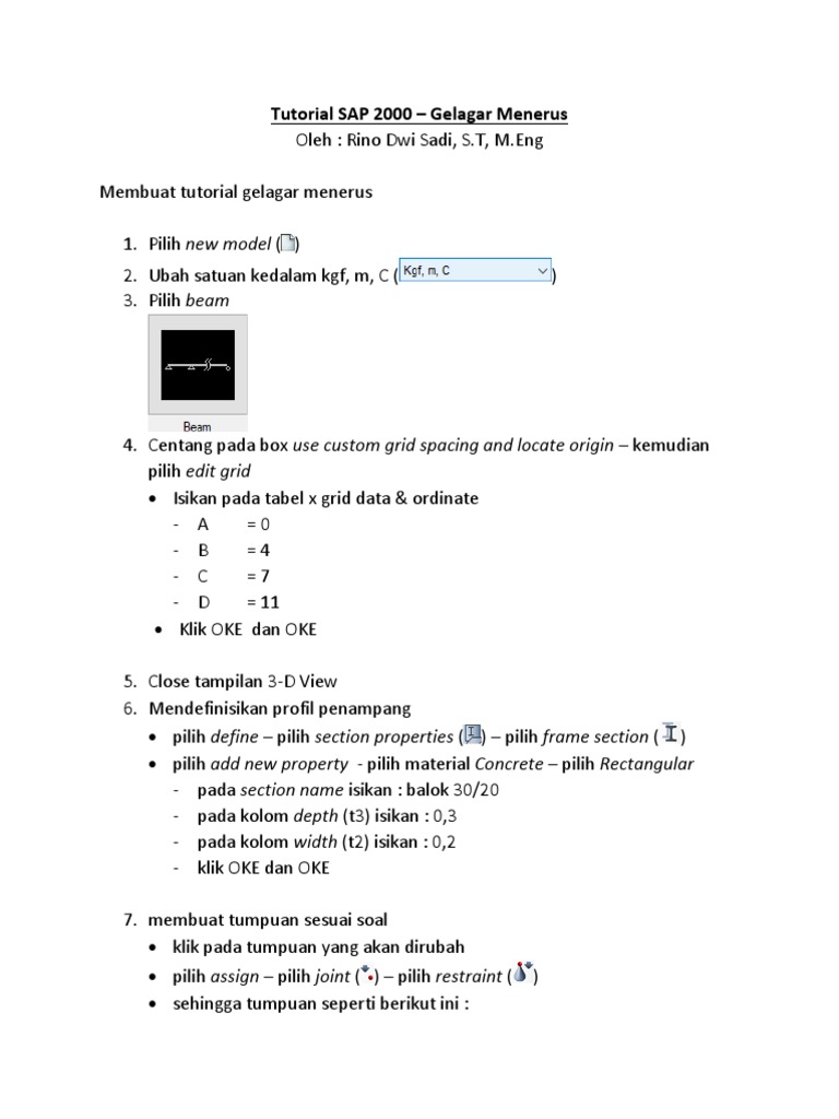 Tutorial SAP 2000 Gelagar Menerus | PDF