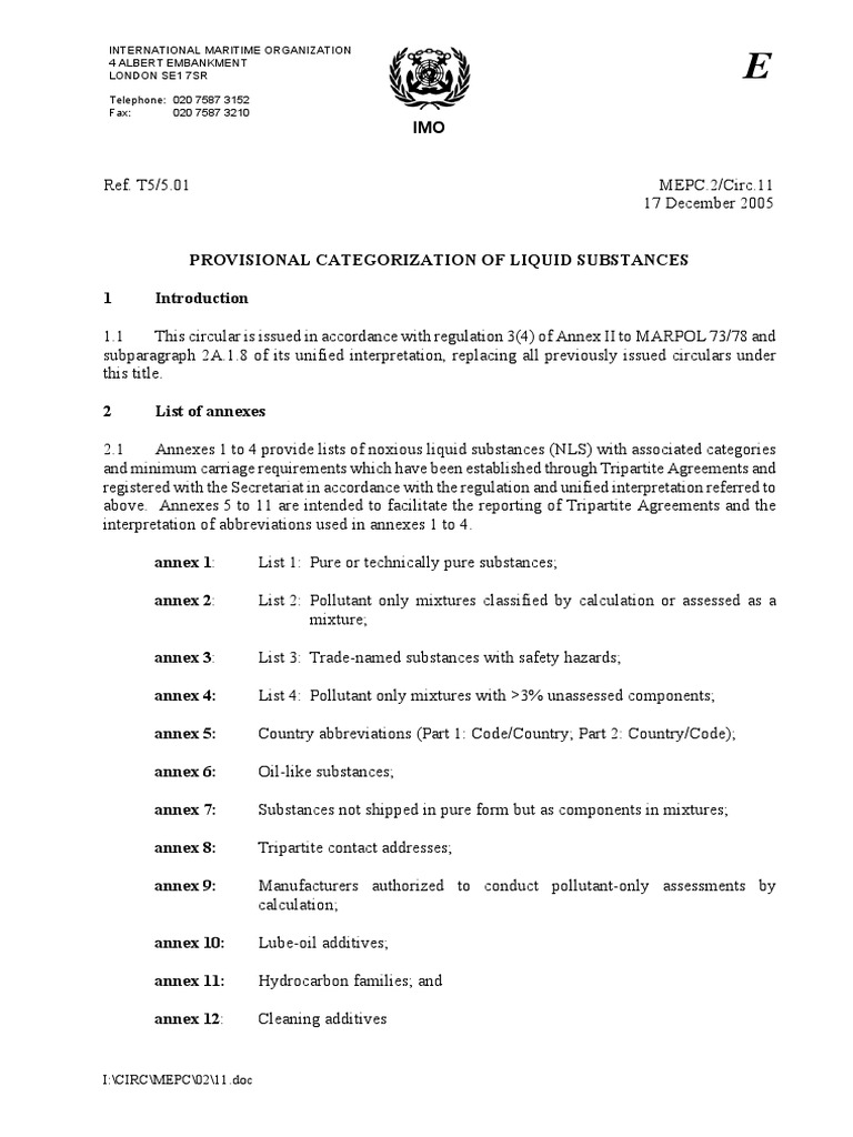Liquid Cargo | PDF | Chemical Substances | Chemical Compounds