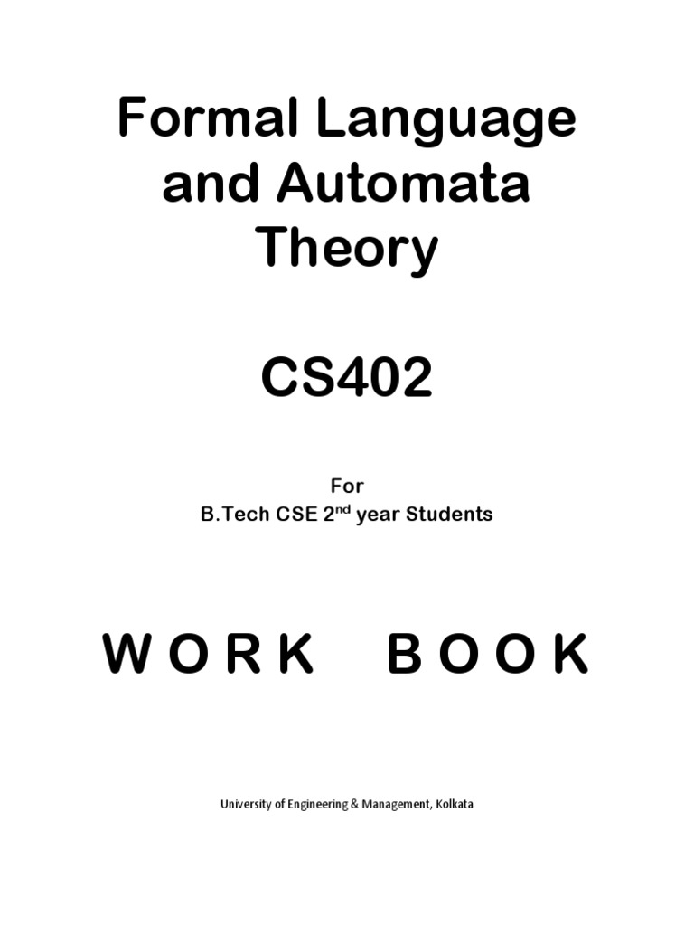 Work Book - Formal Language and Automata Theory - CS402-1 PDF | PDF | Models Of Computation ...