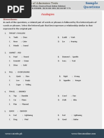 SAT Analogy Practice Questions | PDF