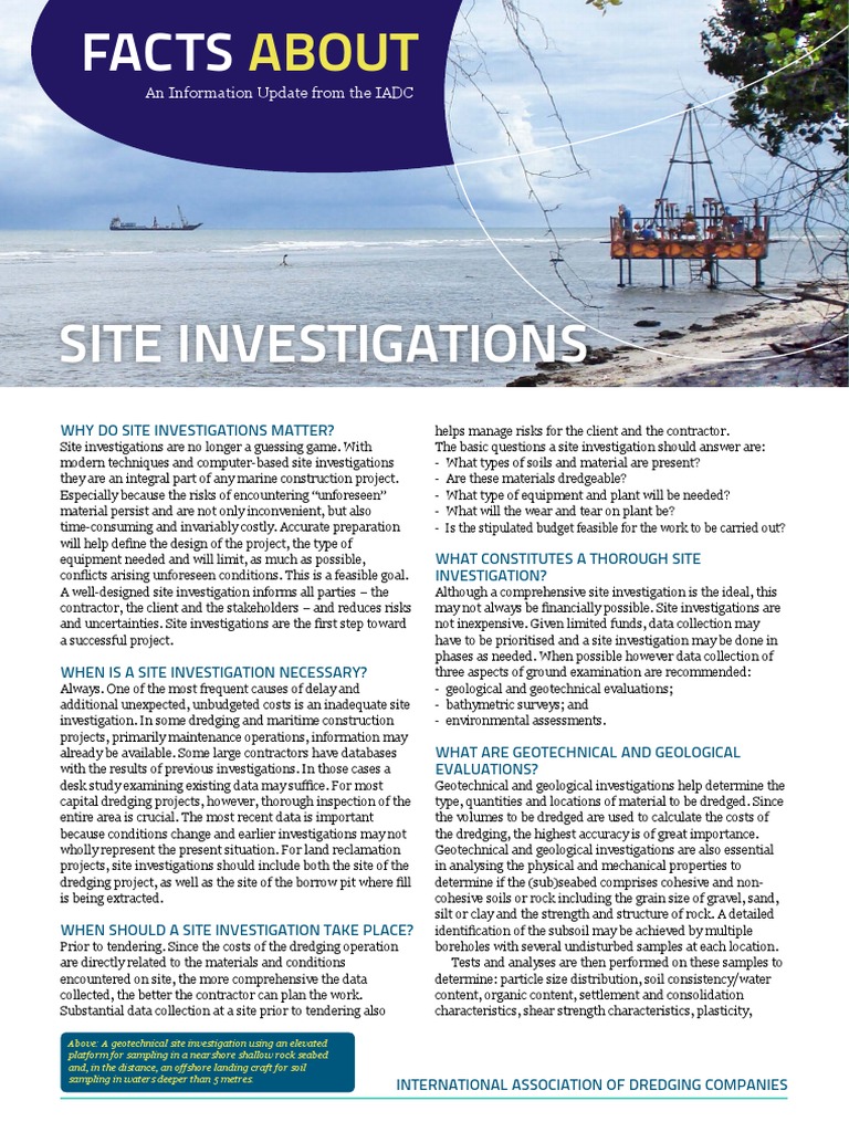 Facts About Site Investigations | PDF | Geotechnical Engineering ...