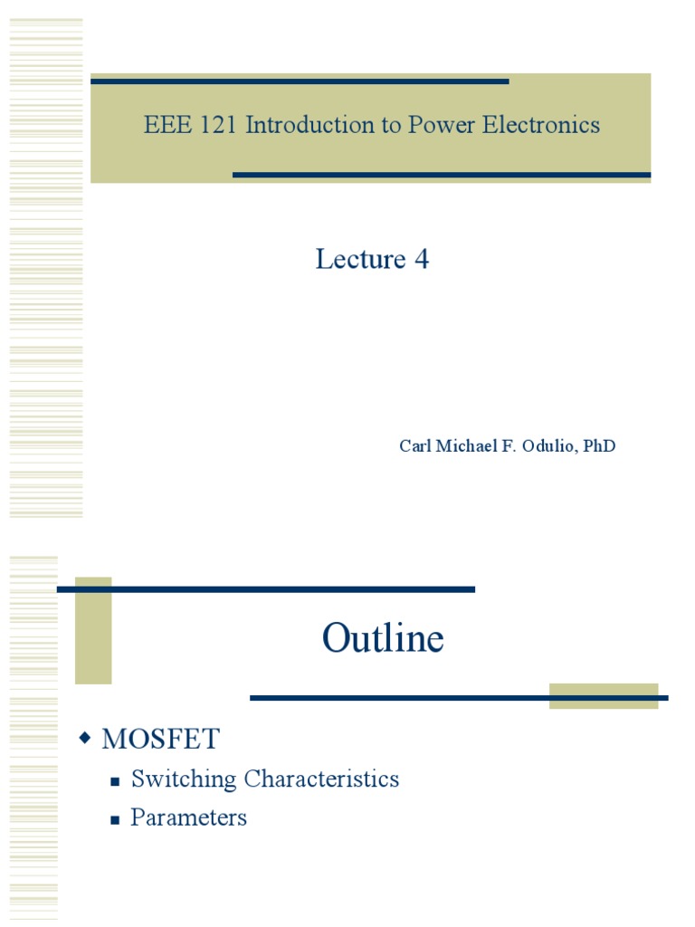 Ee121 Lec4 - Annotated | PDF | Mosfet | Field Effect Transistor