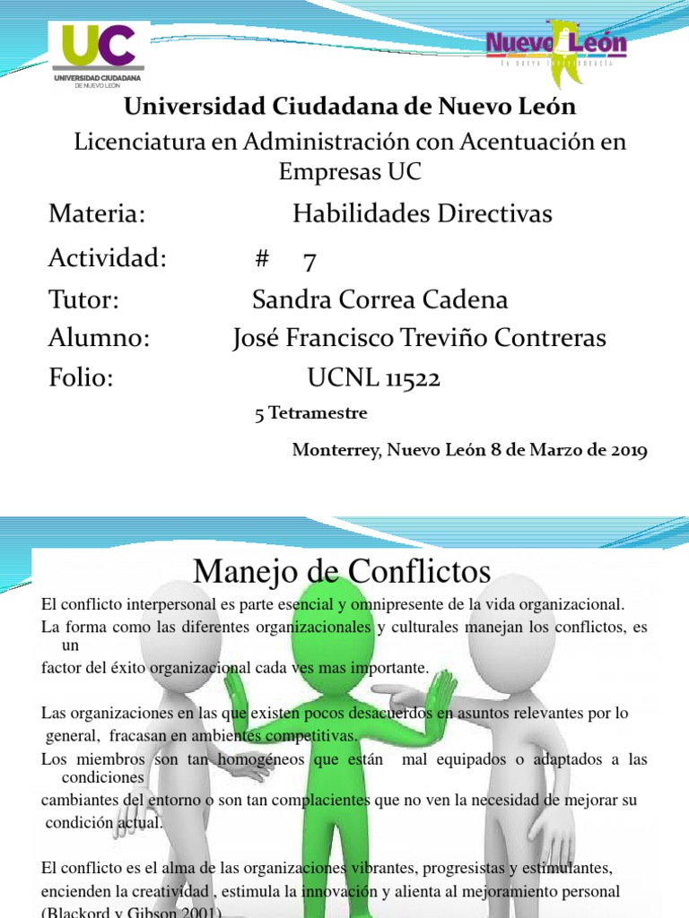 Act 7 Manejo de Conflictos 1 | PDF | Conflicto (proceso) | Toma de ...