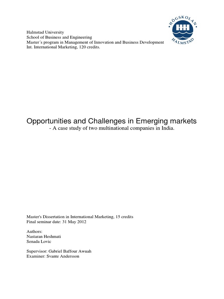Opportunities in Emerging Markets | PDF | Qualitative Research | Case Study