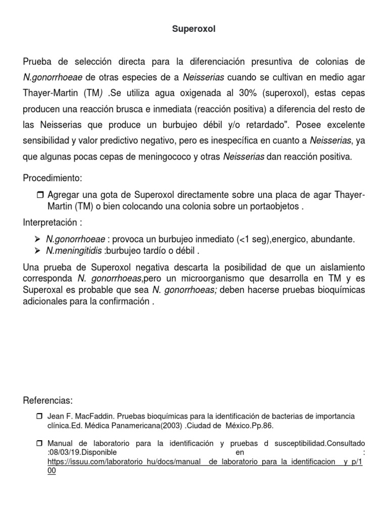 Prueba de Superxol | PDF | Microorganismo | Las bacterias