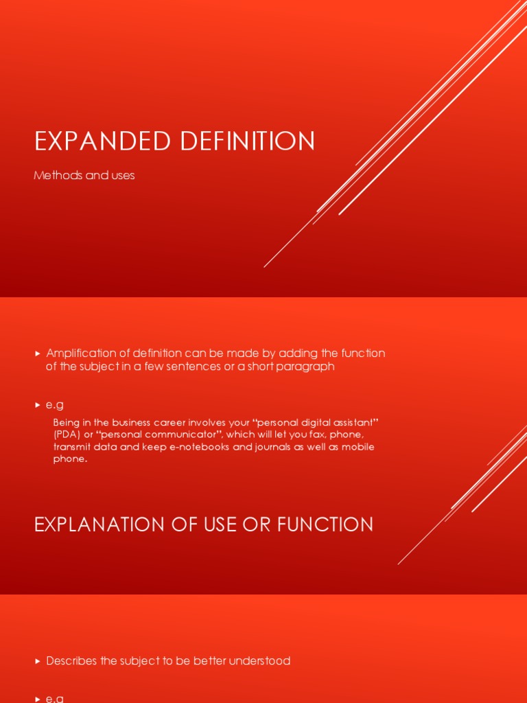 Expanded Definition: Methods and Uses | PDF