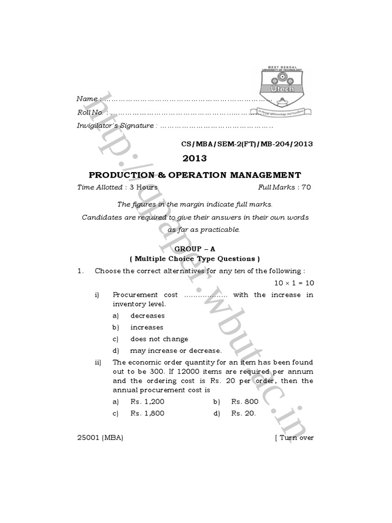 HT TP: //qpa Pe R.W But .Ac .In: 2013 Production & Operation Management | PDF | Causality ...