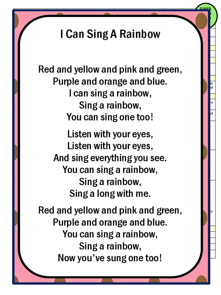 I Can Sing A Rainbow: M C M C M C | PDF | Rainbow | Communication
