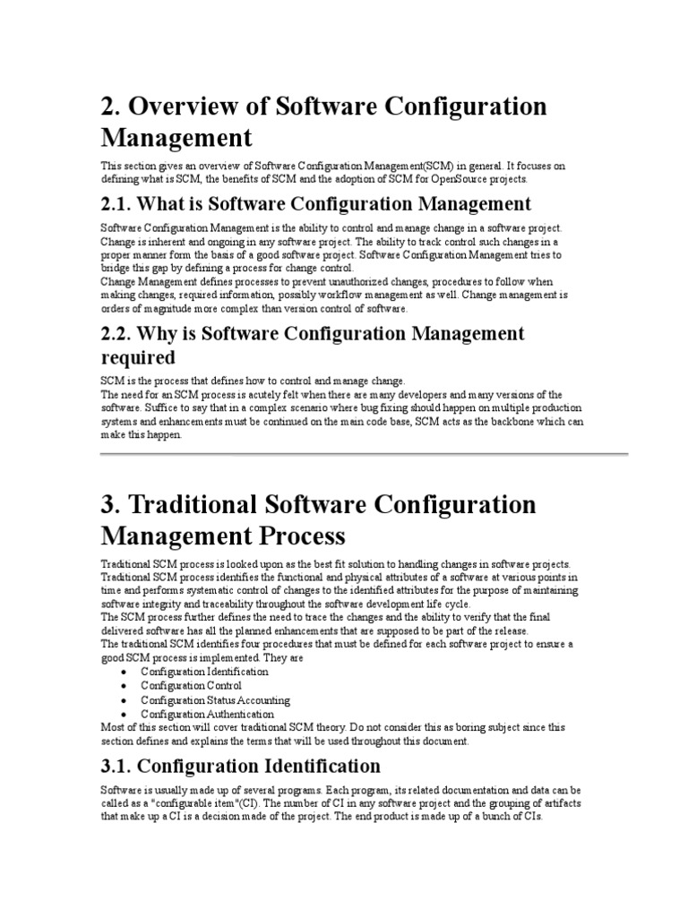 Overview of Software Configuration Management | PDF | Version Control | Source Code