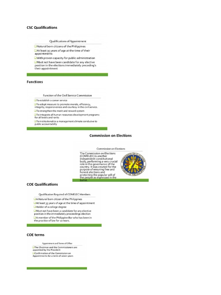 CSC Qualifications: Functions | PDF