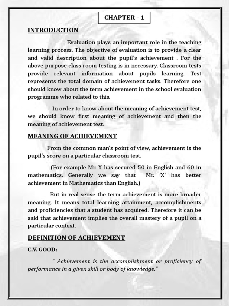 Achievement Test | PDF | Goal | Standardized Tests