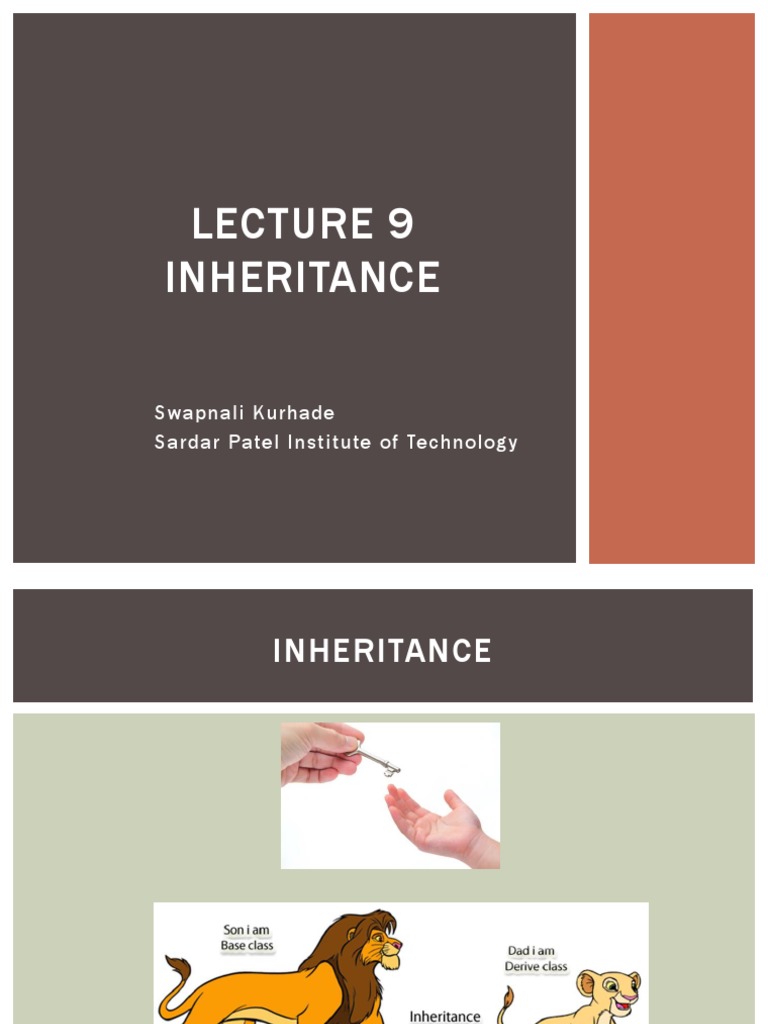 Lecture 9 Inheritance Pdf Inheritance Object Oriented Programming Class Computer