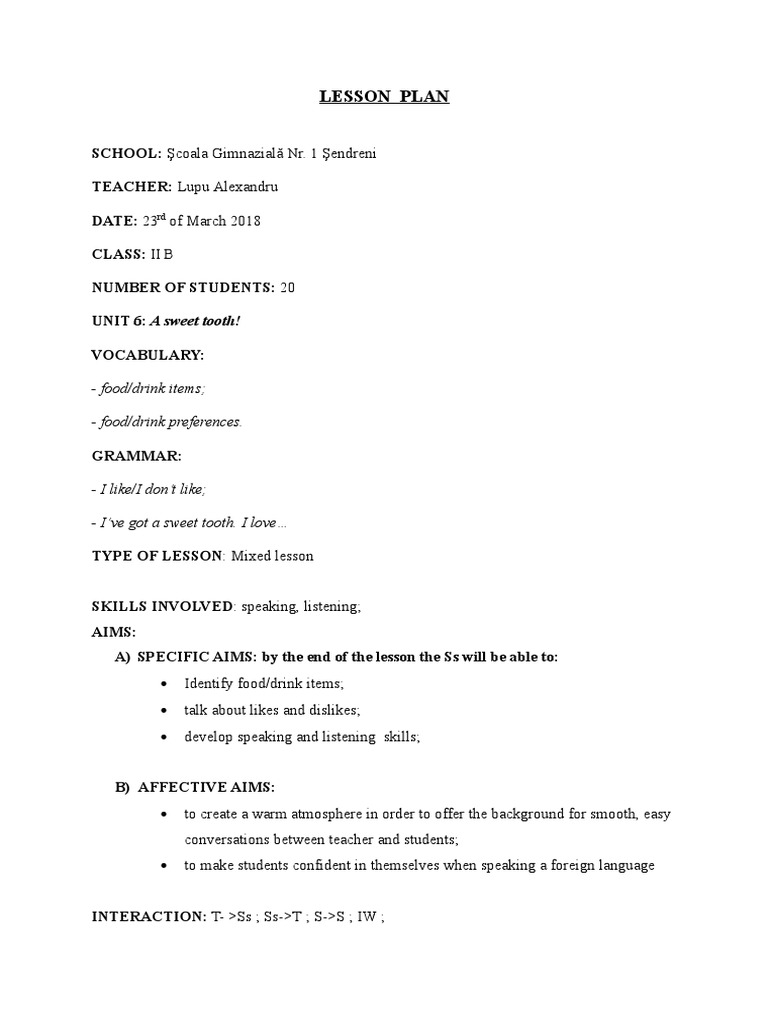 Lesson Plan 2nd Grade | PDF | Teachers | Cognition